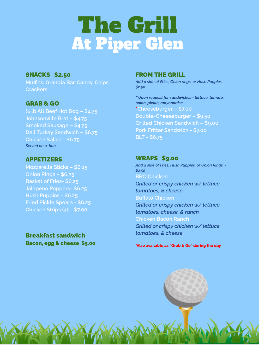 Bar & Grill - Piper Glen Golf Club